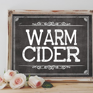 Instant 'WARM CIDER' Printable Sign Chalkboard Printable Cider Donut ...