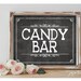 Instant 'CANDY BAR' Printable 8x10, 11x14 Sign Chalkboard Printable ...