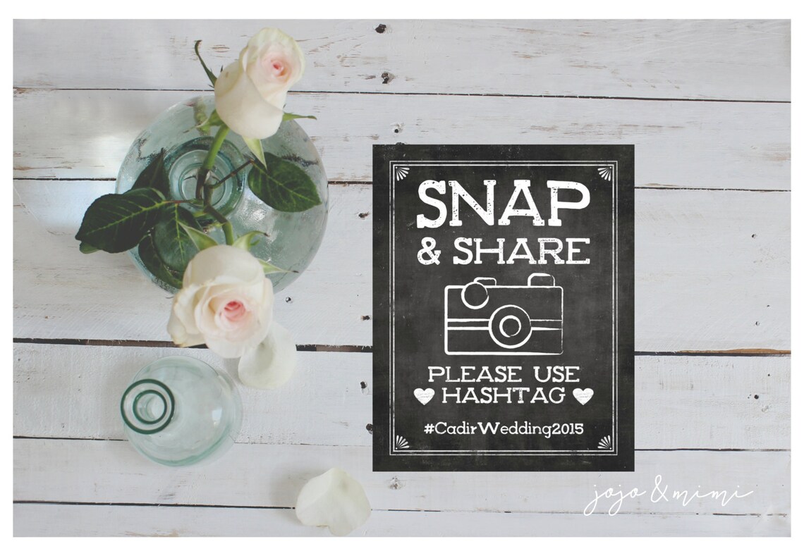 Personalized 'Snap and Share' Printable Hashtag 8x10 | Etsy