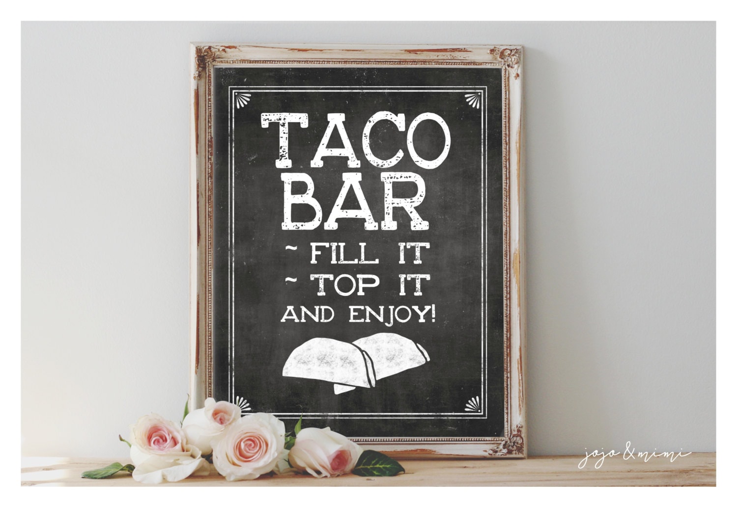 Instant 'TACO BAR' Printable Sign Chalkboard Printable Party Taco Bar ...
