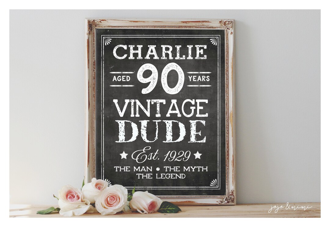 Personalized 'VINTAGE DUDE' Aged to Any Year Printable 8x10, 11X14 Any ...