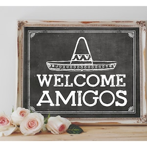 Instant 'WELCOME AMIGOS' Printable Welcome Birthday or Event Welcome ...