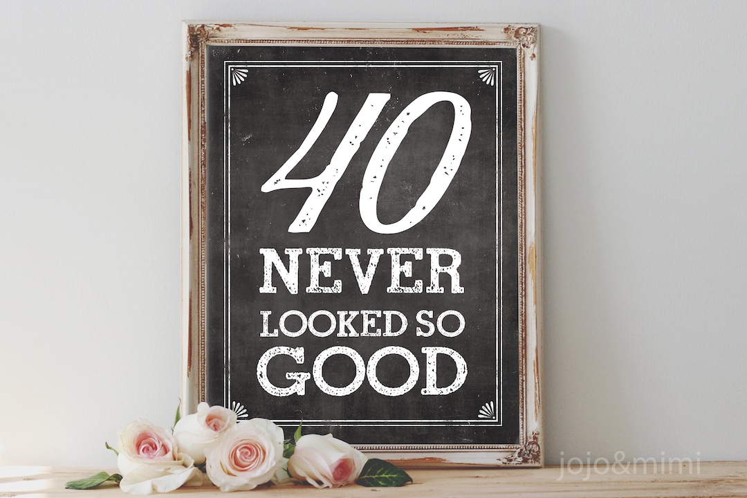 INSTANT '40 Never Looked so Good' Printable 40th Birthday Sign ...