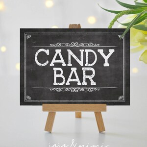 Instant 'CANDY BAR' Printable 8x10, 11x14 Sign Chalkboard Printable ...