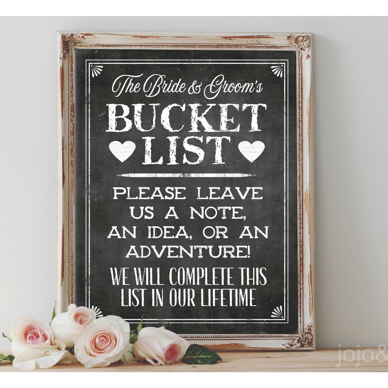 Bucket List Wedding Sign - Etsy