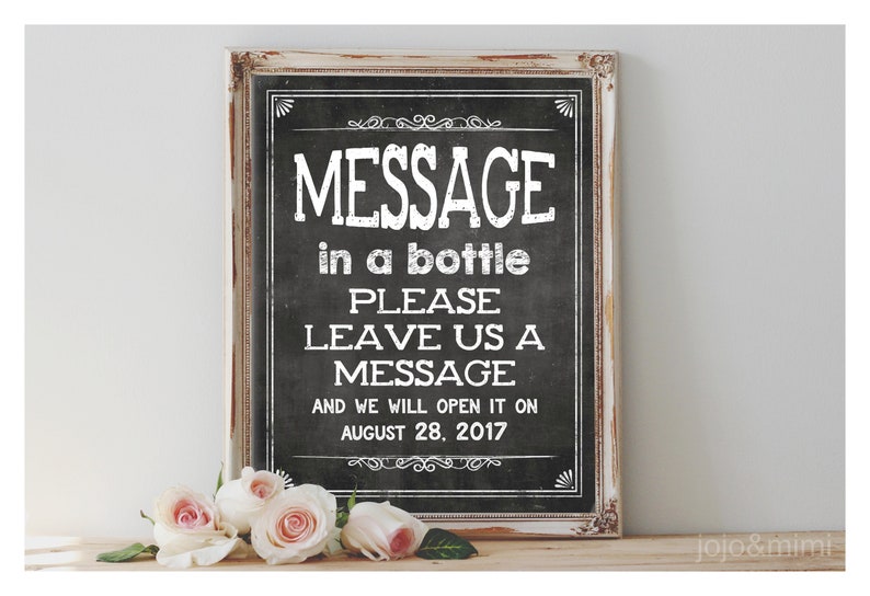 CUSTOM 'MESSAGE in a BOTTLE Please Leave Us a Message' Printable Event ...