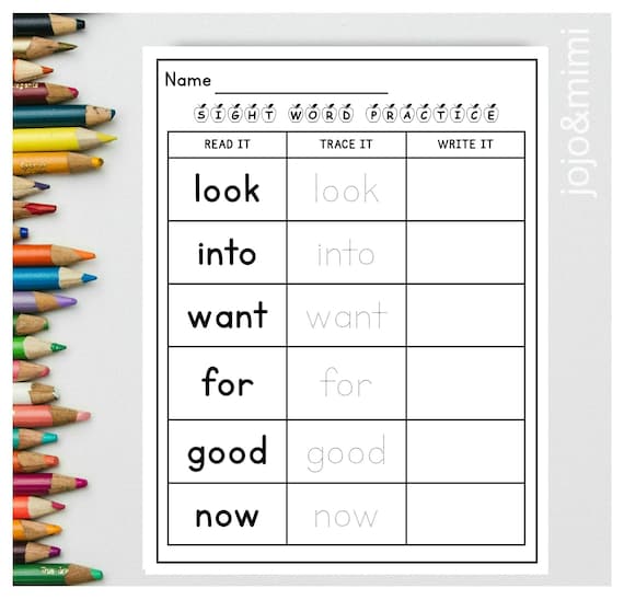 Handwriting Practice For Sight Words Fun Sight Word Activities That