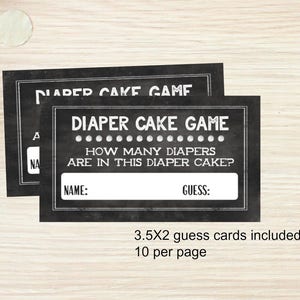 Instant 'diaper Cake Game' Printable 8x10, 11x14 Sign Baby Shower Decor ...