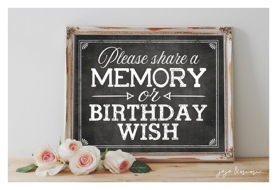 INSTANT Birthday 'please Share a Memory or Birthday - Etsy