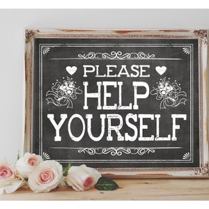 Instant 'please Help Yourself' Printable Wedding OR Event Sign Rustic ...