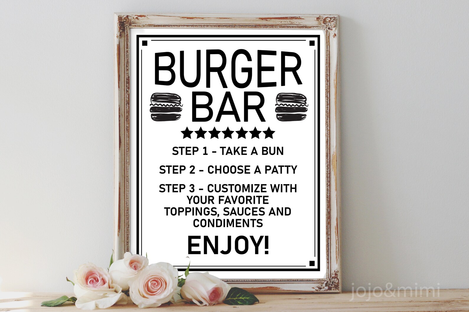 Instant 'BURGER BAR' Steps Build Your Own Printable - Etsy