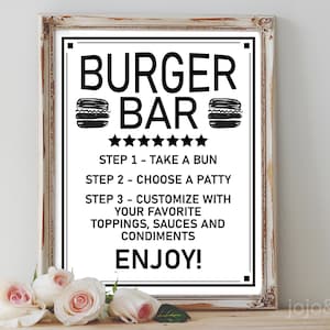 Instant 'BURGER BAR' Steps Build Your Own Printable Burger Station ...