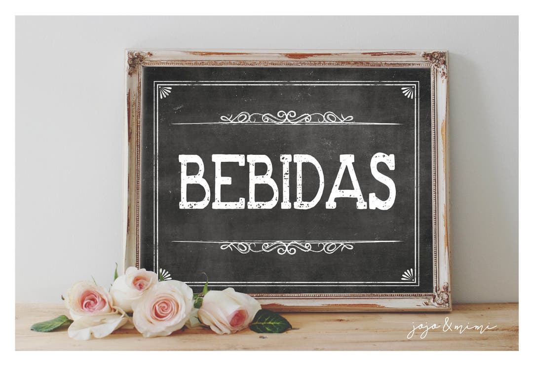Instant 'BEBIDAS' Printable Sign Chalkboard Printable Party Mexican ...