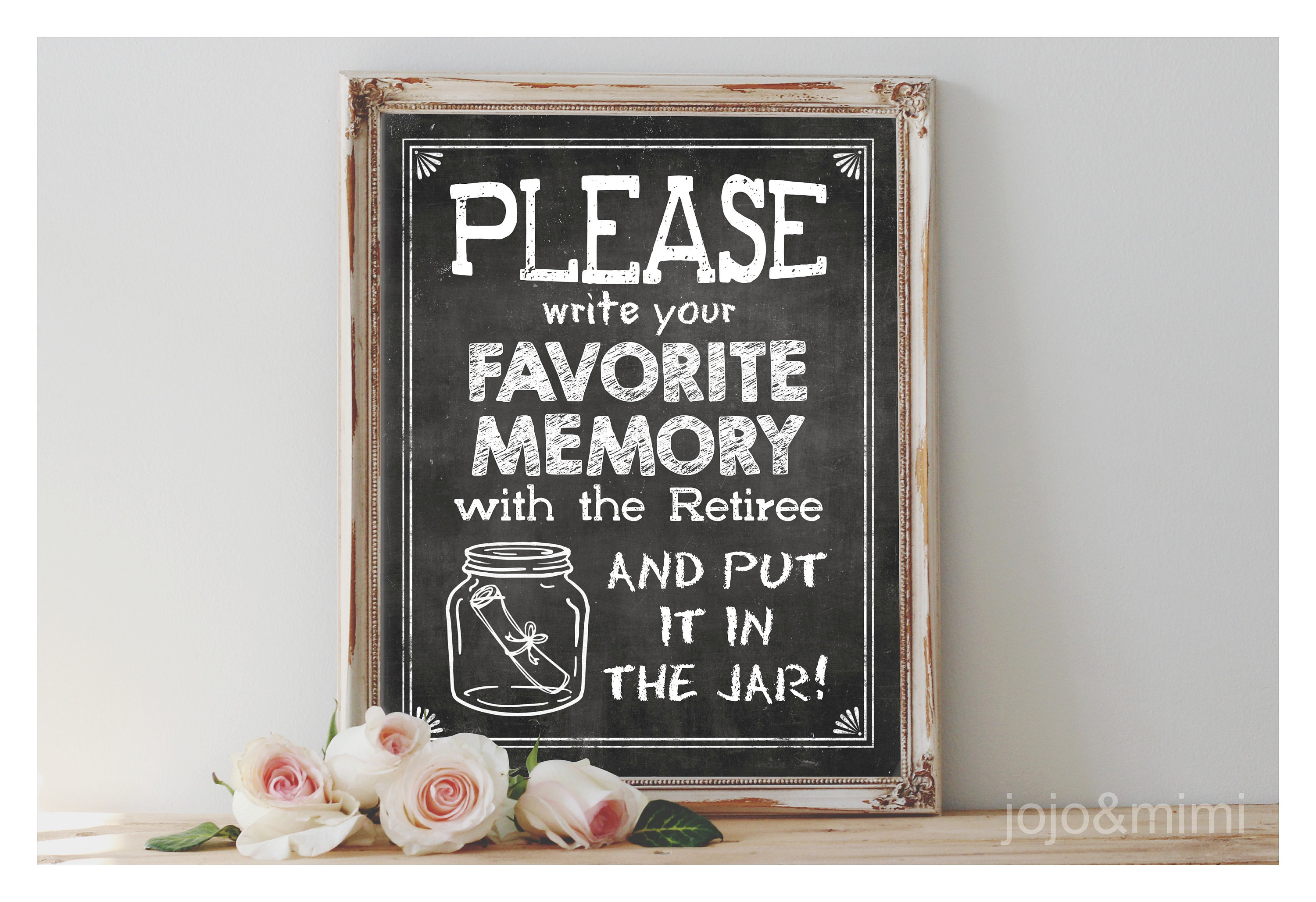 Instant Retirement Memory Jar Printable Retirement Party | Etsy