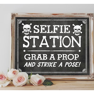 Instant 'SELFIE STATION' Sign Printable 8x10 or 11X14 Chalkboard ...