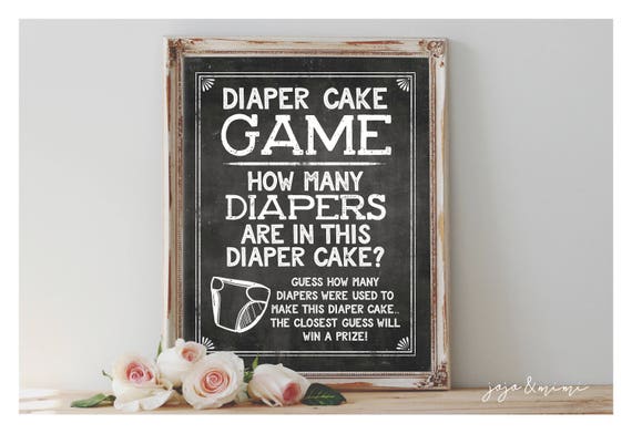 Instant 'Diaper Cake Game' Printable 8x10 11x14 Sign | Etsy