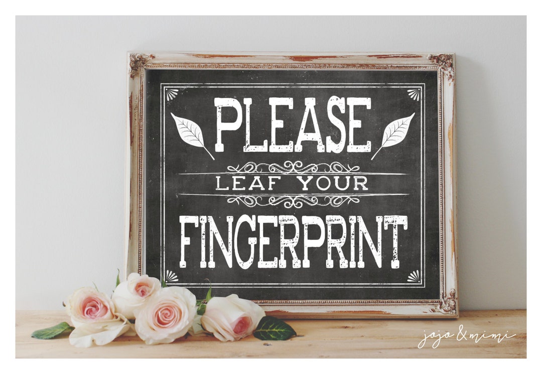 Instant 'please Leaf Your Fingerprint' Printable Sign Wedding Shower ...