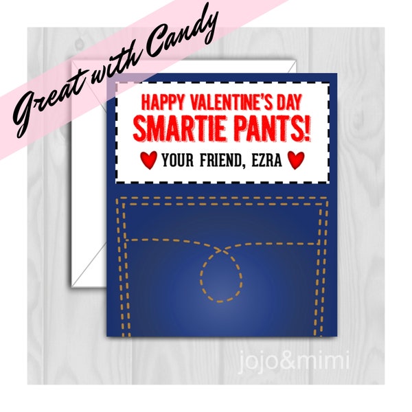 Smartie Valentine Card - Etsy