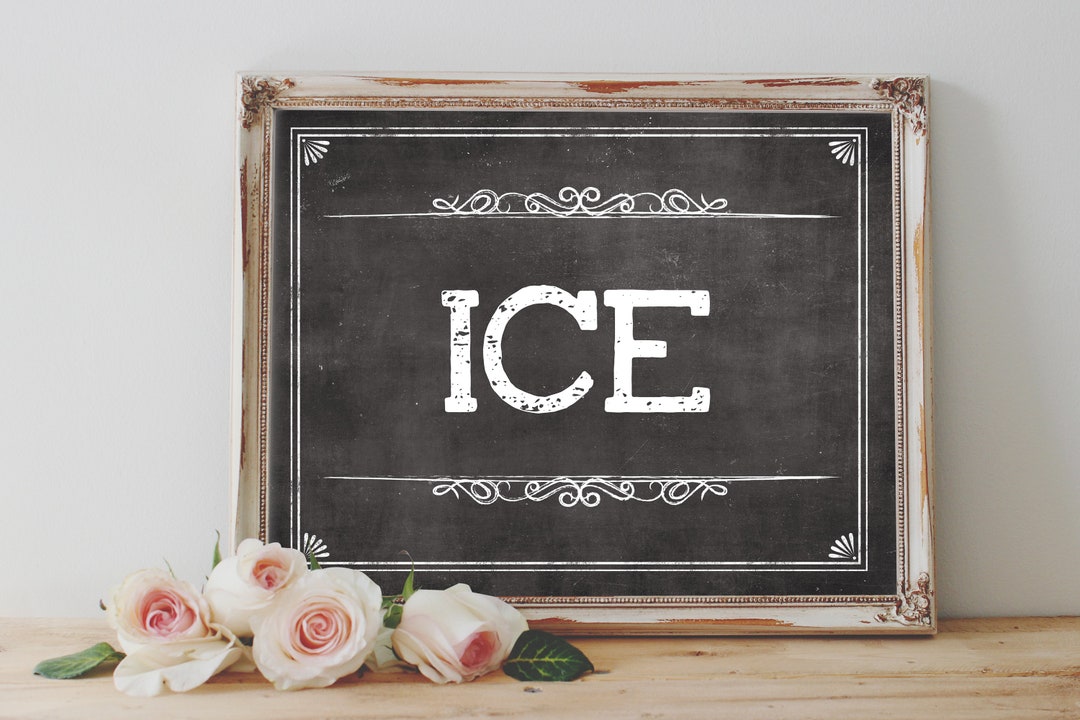 Instant 'ICE' Printable Sign Chalkboard Printable Party Decor Drink ...