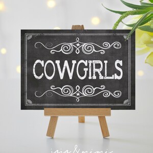 Instant 'COWBOYS' and 'COWGIRLS' Printable Sign Western Theme Rustic ...
