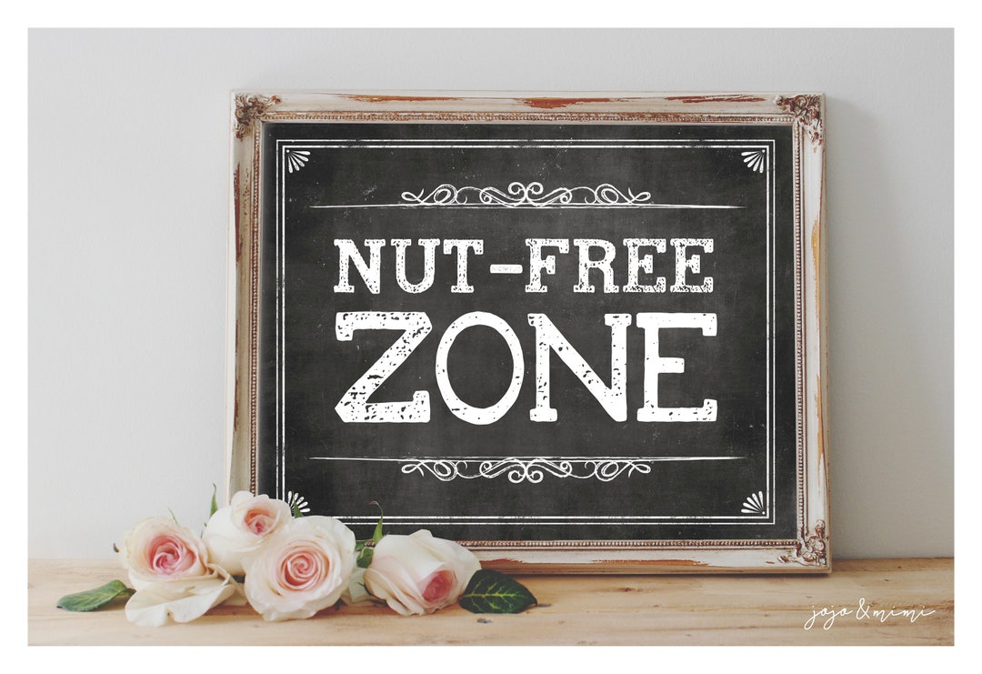 Instant 'NUT FREE ZONE' Printable Sign Chalkboard Printable Party Decor ...