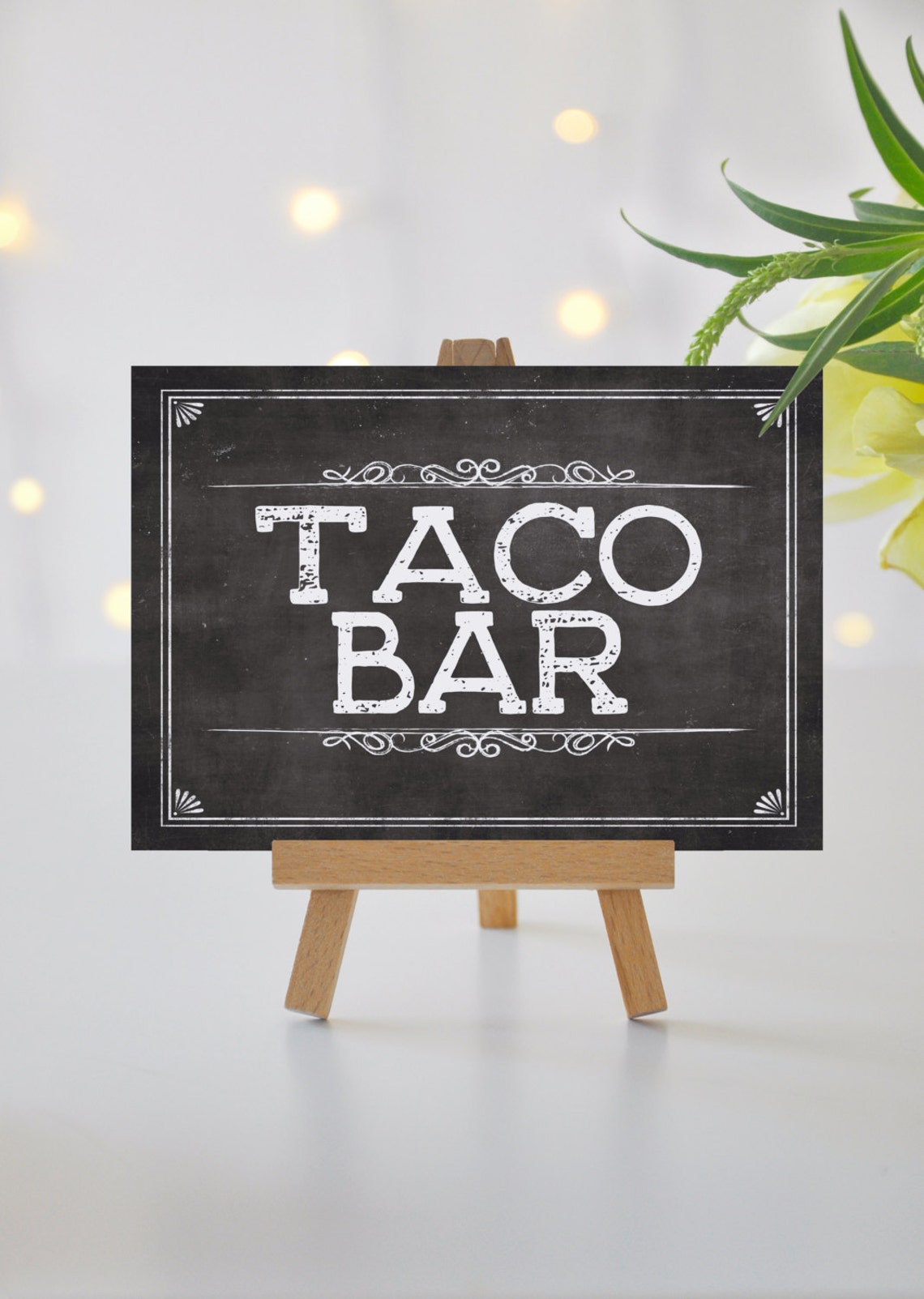 Instant 'TACO BAR' Printable Sign Chalkboard Printable - Etsy