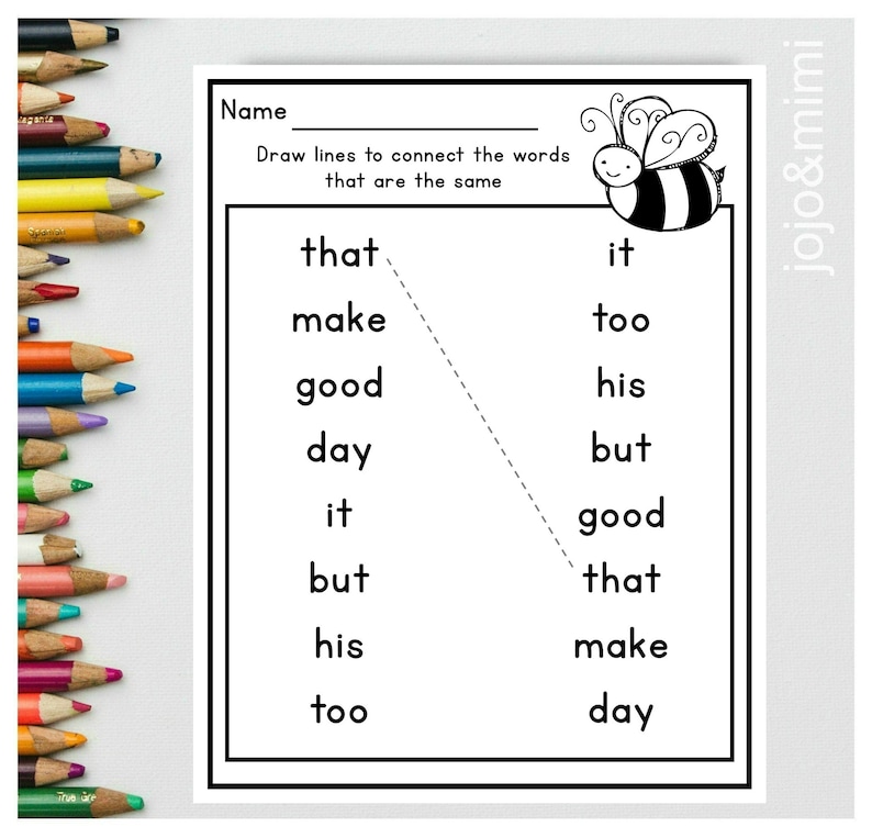 Sight Word Worksheets Printable Sight Word Practice Busy Bee Sight ...