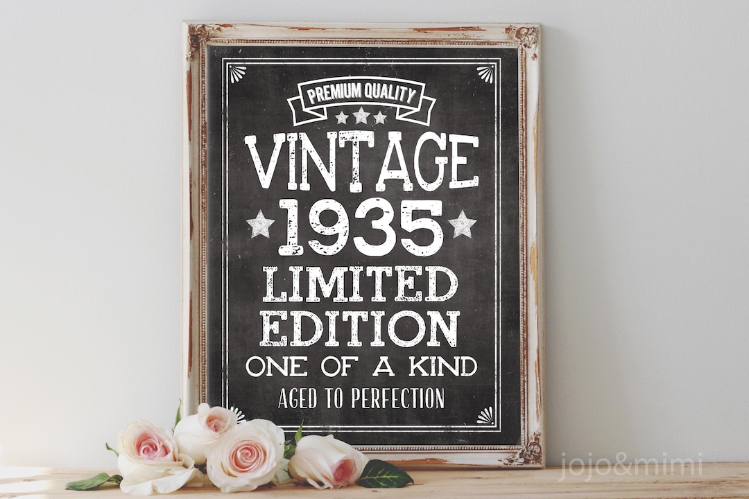 Instant 'VINTAGE 1935' Limited Edition Aged to Perfection Printable ...