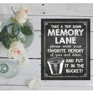 Personalized MEMORY LANE Printable Digital Chalkboard Leave Your ...