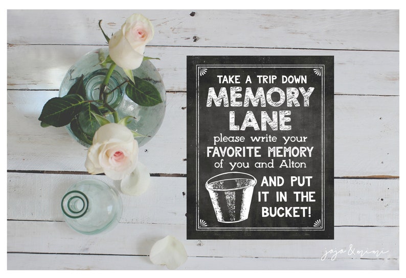 Personalized MEMORY LANE Printable Digital Chalkboard Leave Your ...