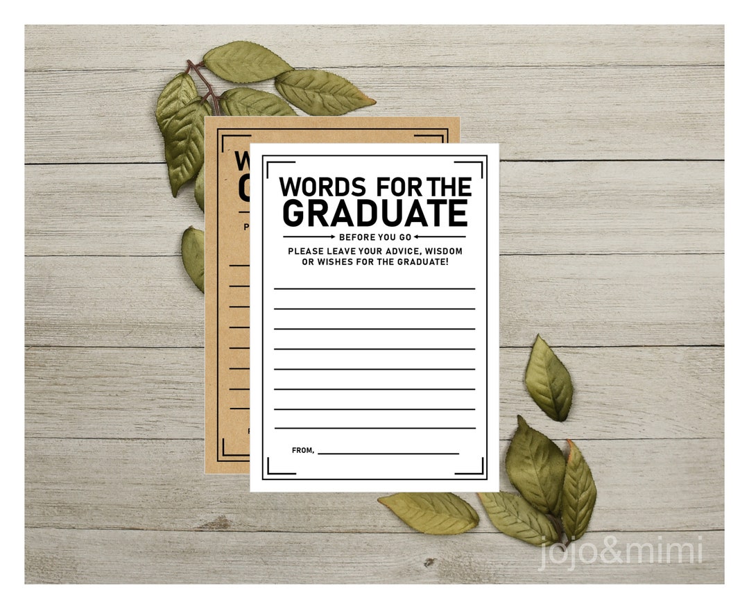 INSTANT 'words for the Graduate' Printable Graduation Advice, Wisdom or ...