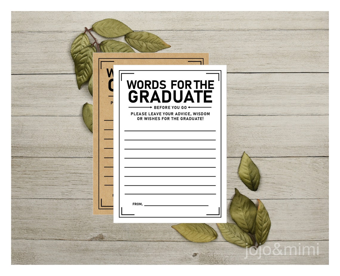 INSTANT 'words for the Graduate' Printable Graduation - Etsy