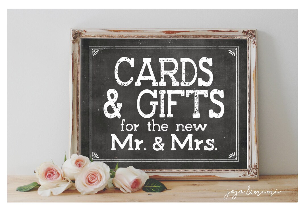 Instant 'CARDS AND GIFTS for the New Mr. & Mrs.' Printable Event Sign ...