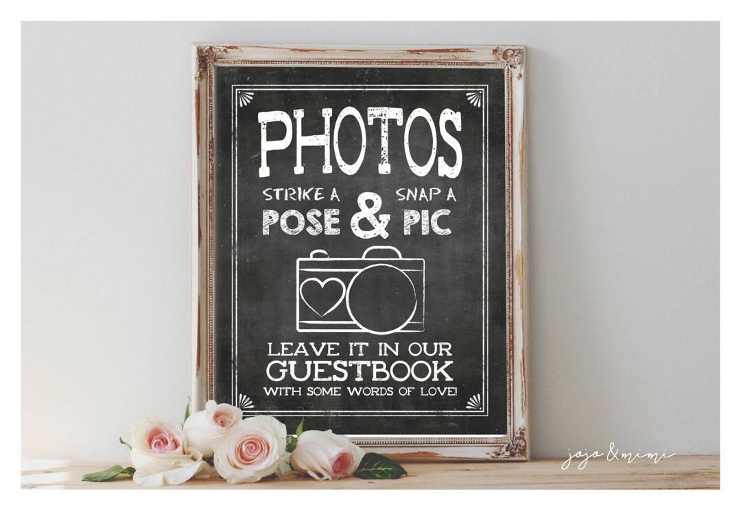 INSTANT 'PHOTOS Strike a Pose & Snap a Pic' Printable Photo Guestbook ...