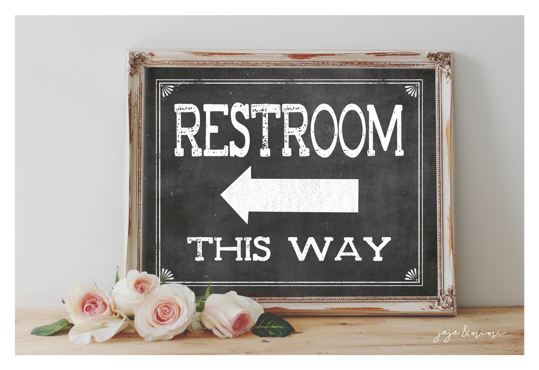 Instant RESTROOM THIS WAY Printable Directional Left/right Wedding ...