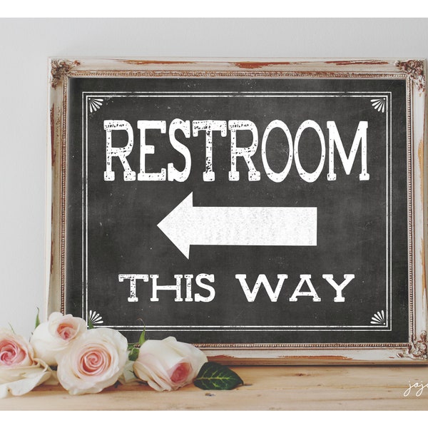 Restroom Arrow Sign - Etsy