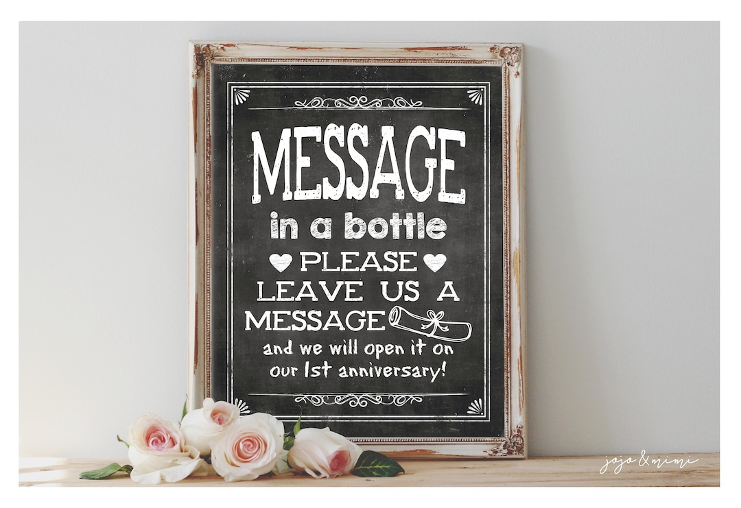 Instant 'MESSAGE in a BOTTLE Please Leave Us a Message' Printable Event ...