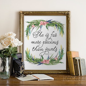 Printable 'she is Far More Precious Than Jewels' Proverbs 31:10 ...