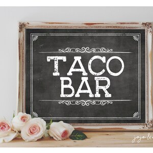 Instant 'TACO BAR' Printable Sign Chalkboard Printable Party Taco Bar ...