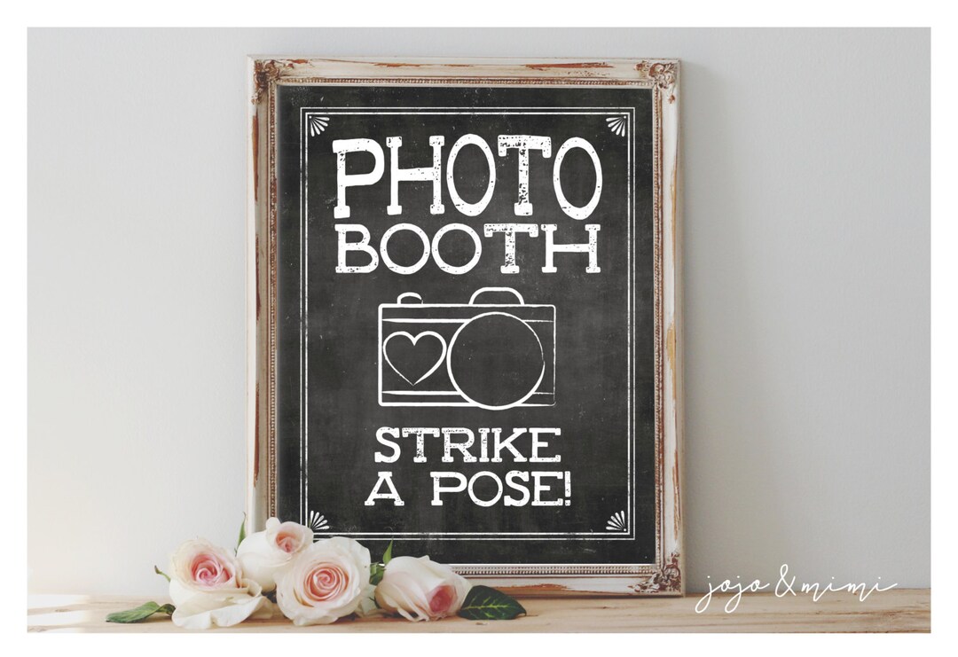 Instant 'photobooth Strike a Pose!' Printable 8x10, 11x14 Wedding or ...