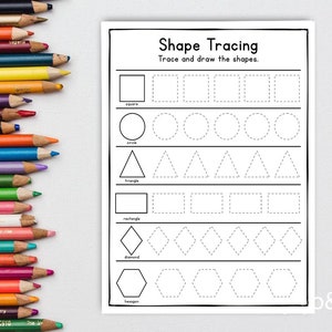 Basic Shapes Printable Shape Worksheets 2D Shapes Practice Learn Shapes ...
