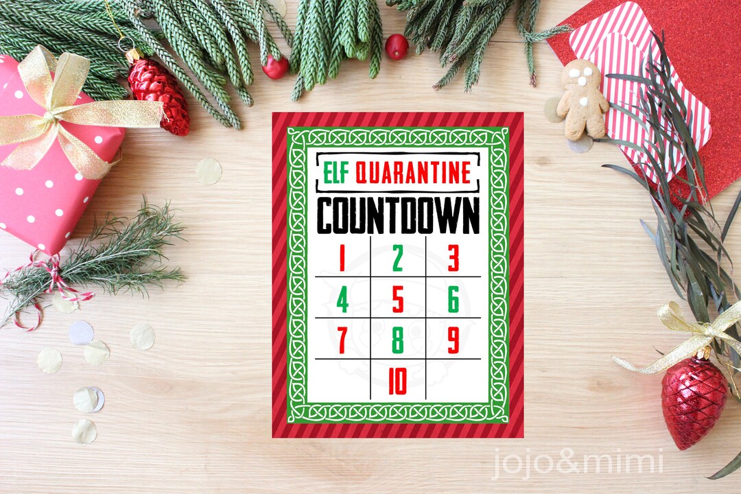 INSTANT Elf Quarantine Countdown 7 Day 10 Day Quarantine Elf Printable ...