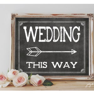 Instant 'WEDDING THIS WAY' Arrow Printable Wedding Direction Sign ...