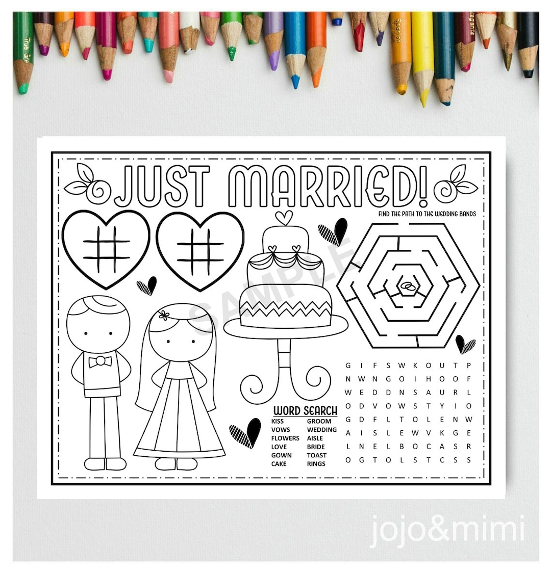 WEDDING Printable Placemat Wedding Day Activity Kids Activity Just ...