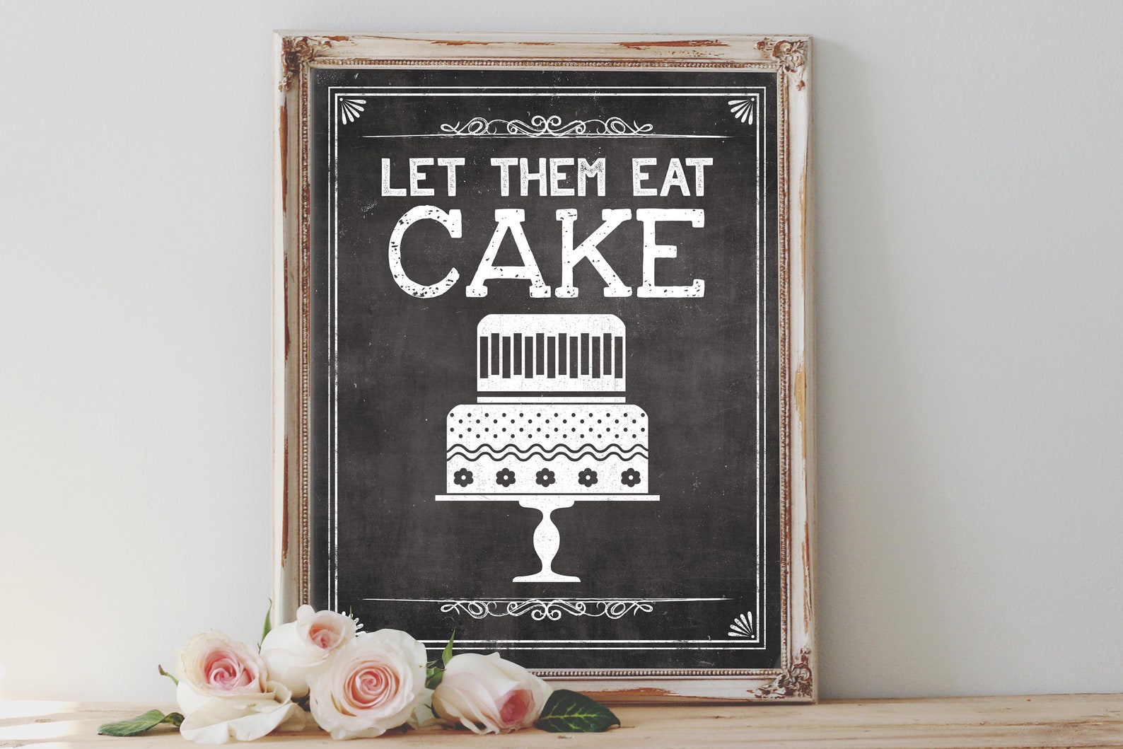 Instant 'let Them Eat CAKE' Printable Sign Chalkboard | Etsy