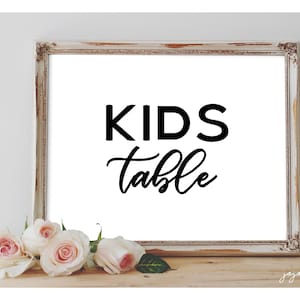 Instant 'KIDS TABLE' Printable Kids Sign Wedding or Event Table Sign ...