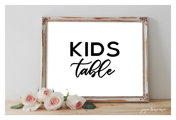 Instant 'KIDS TABLE' Printable Kids Sign Wedding or - Etsy