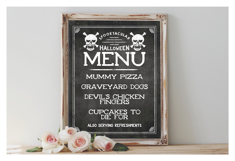 Custom 'spooktacular Halloween MENU' Sign Printable | Etsy
