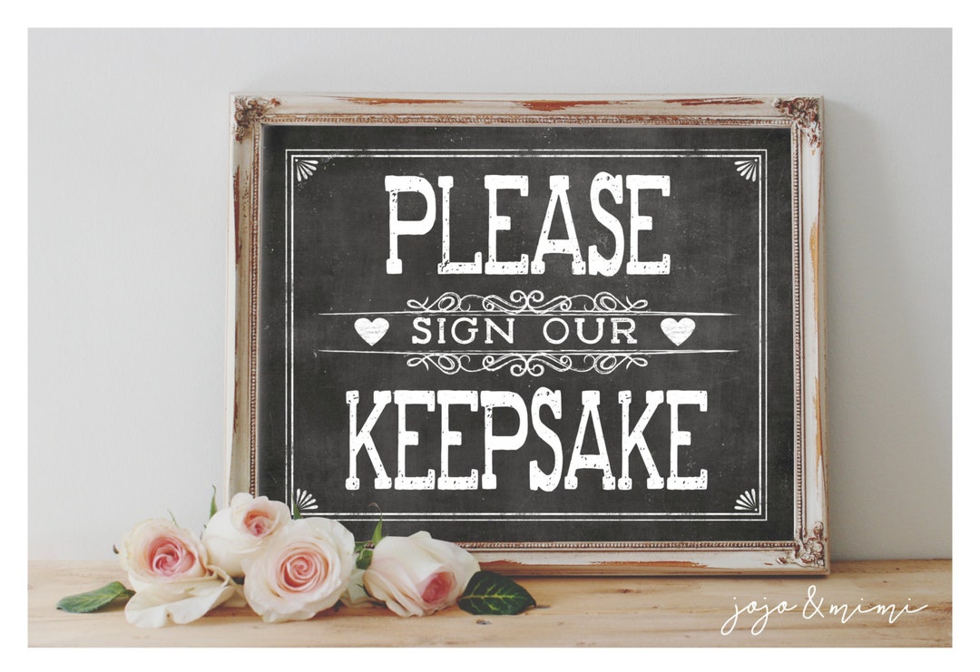 Instant 'please Sign Our Keepsake' Printable Event Sign Wedding Baby ...