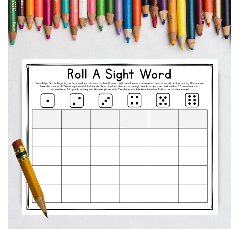 Sight Word Dice Game Printable Sight Word Practice Learn to - Etsy